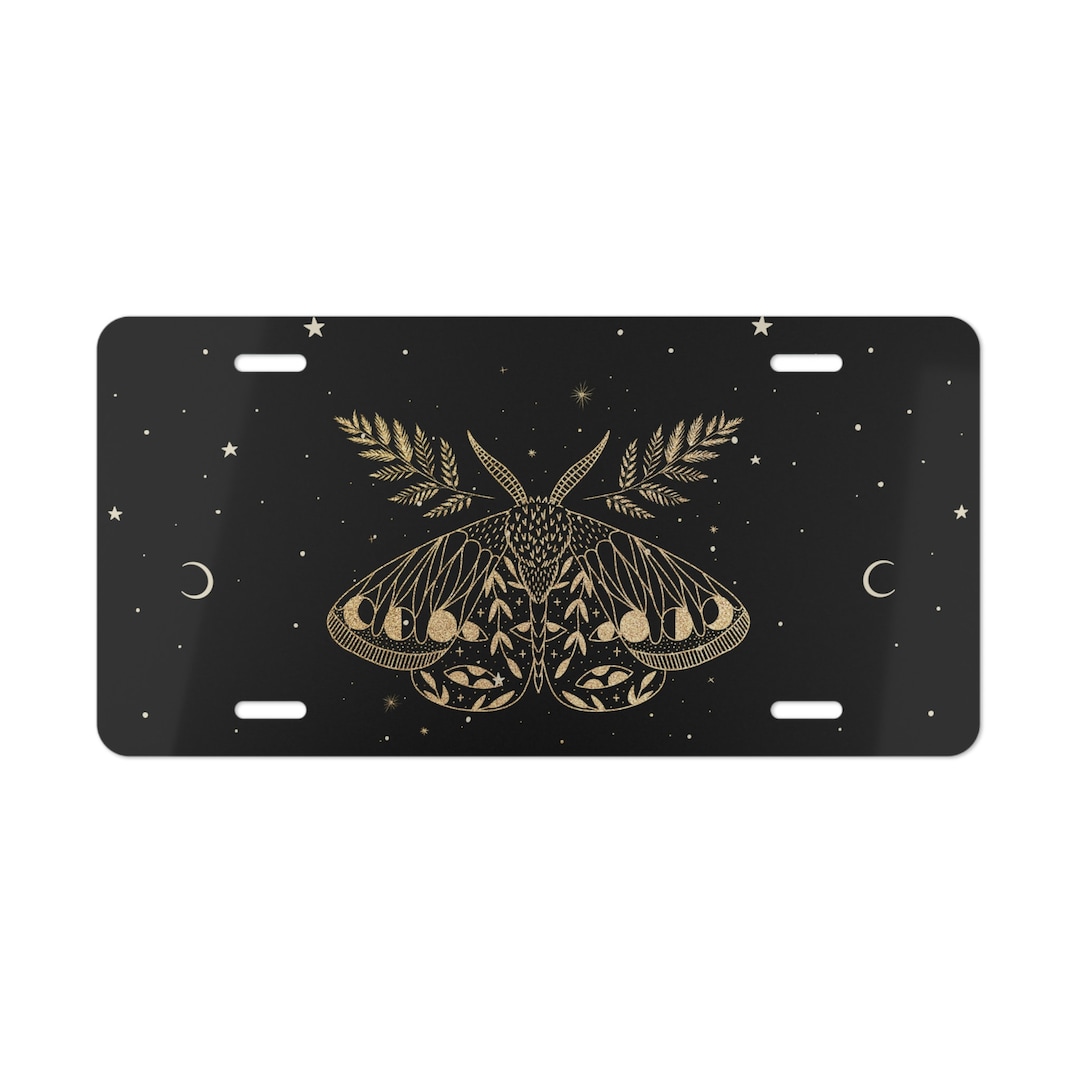 Dark Academia Moth License Plate: Aluminum Vanity Car Tag - Etsy