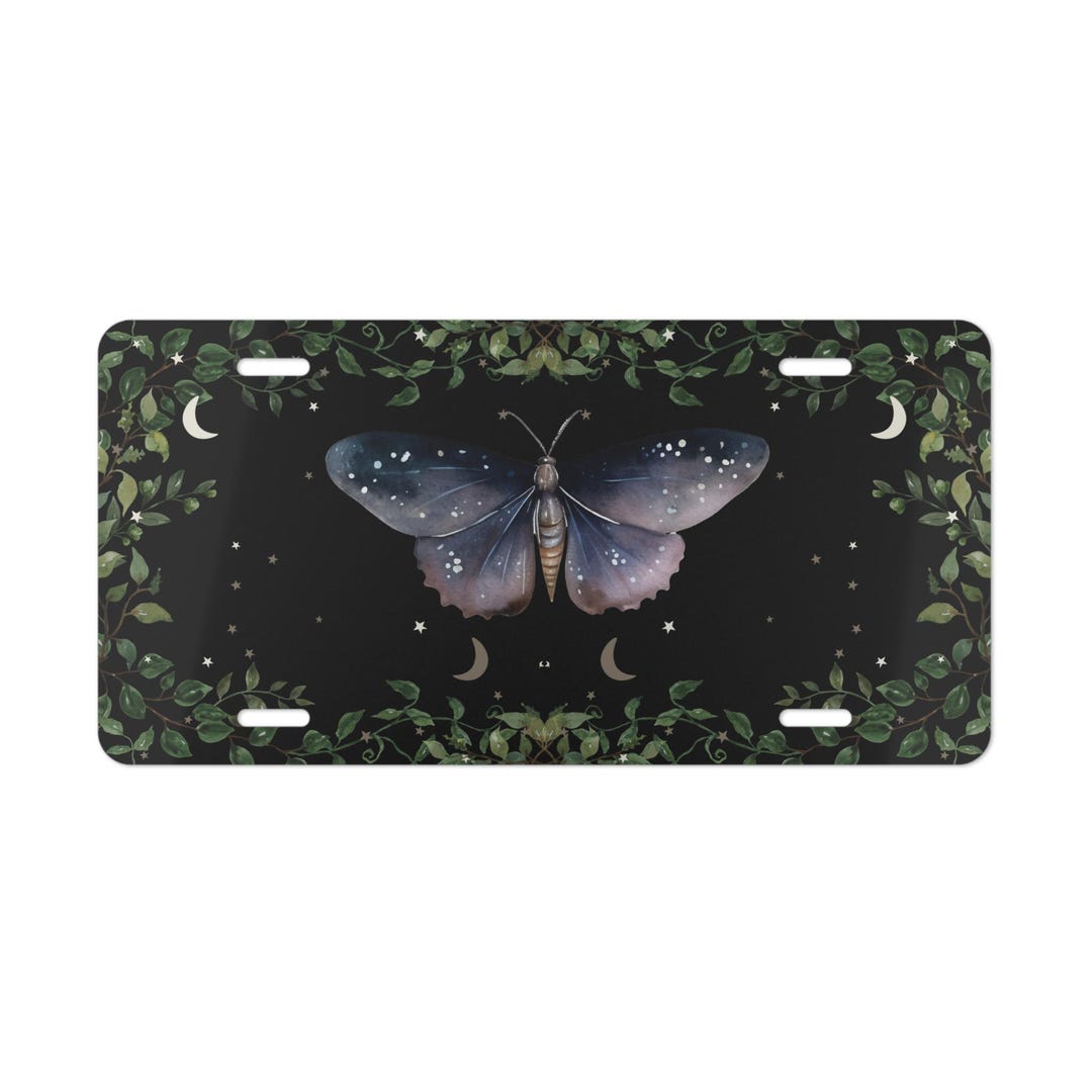 Mystic Moth Vanity Plate, Personalized Car Decor, Unique Gift for ...