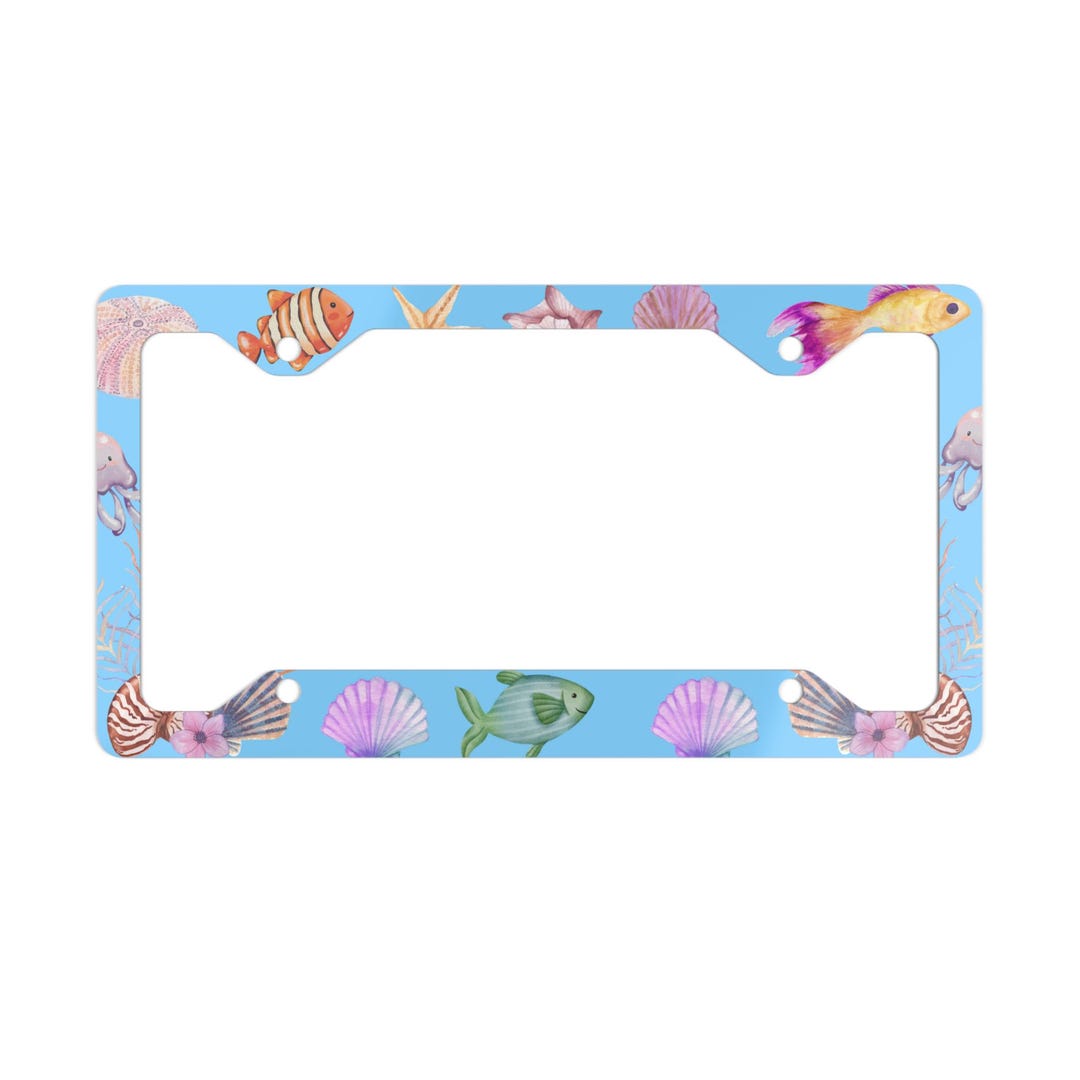 Ocean Life License Plate Frame Fish Car Tag Frame Cute Car Accessory - Etsy