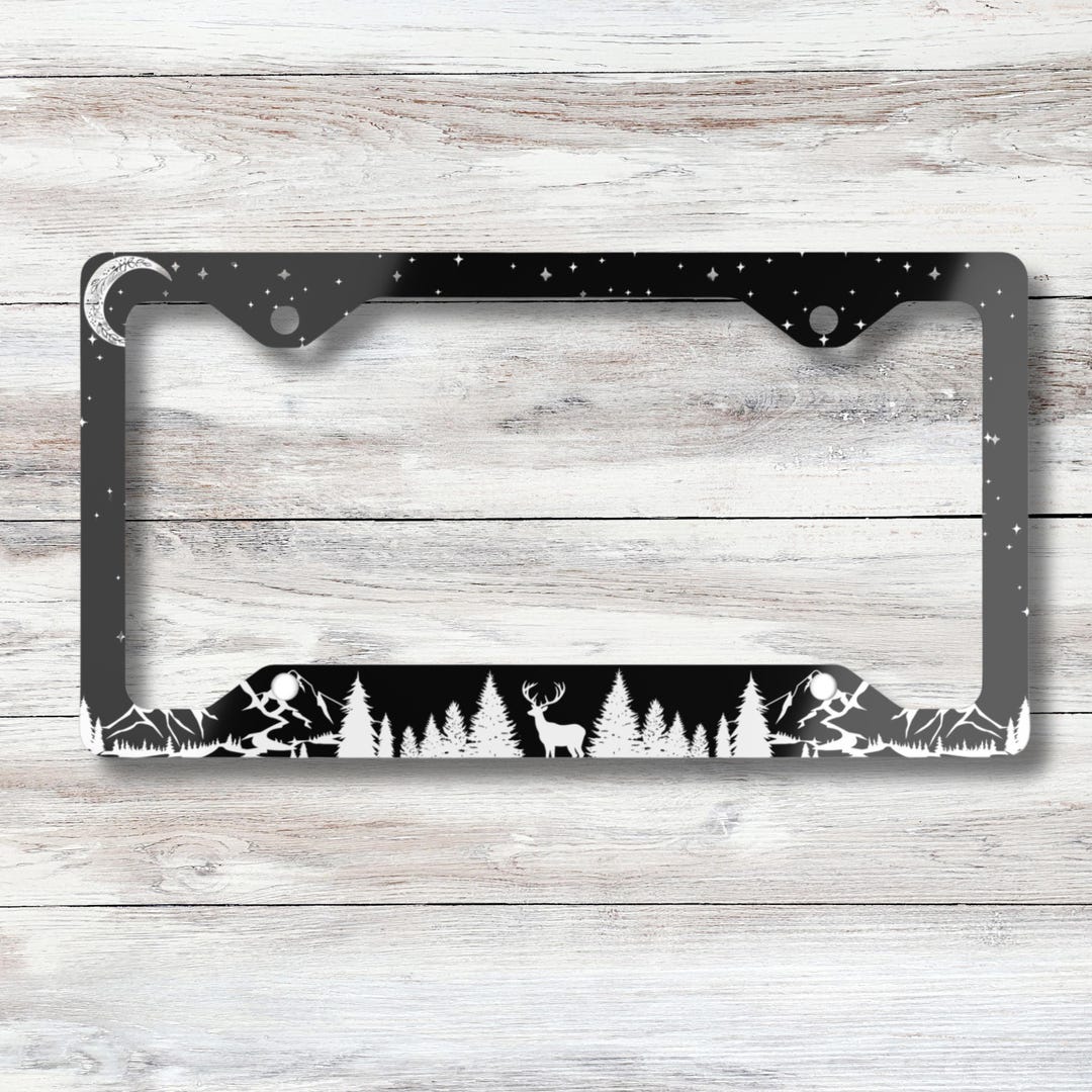 Forest Deer License Plate Frame: Rustic Aluminum Car Decor - Etsy