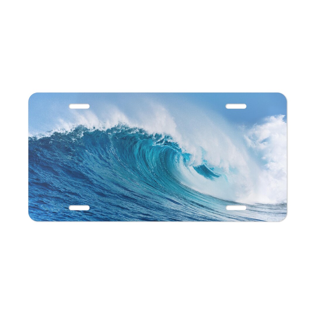 Ocean Wave Vanity Plate | Car Decor, Coastal Gift, Beach Lover's ...