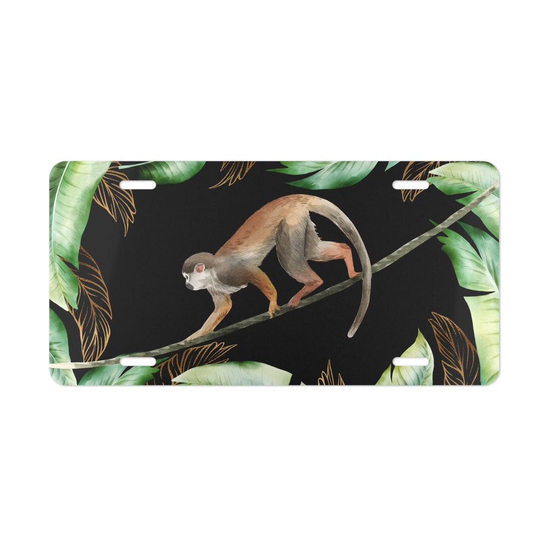 Monkey Car Tag | Cute Animals License Plate | Cute Car Accessory for ...