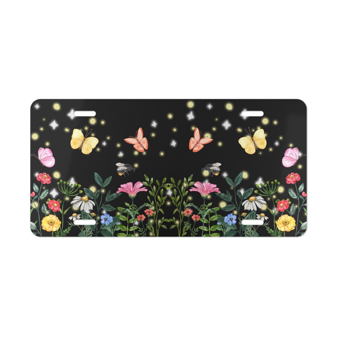 Magical Field of Flowers License Plate Floral Custom Vanity Car Tag ...