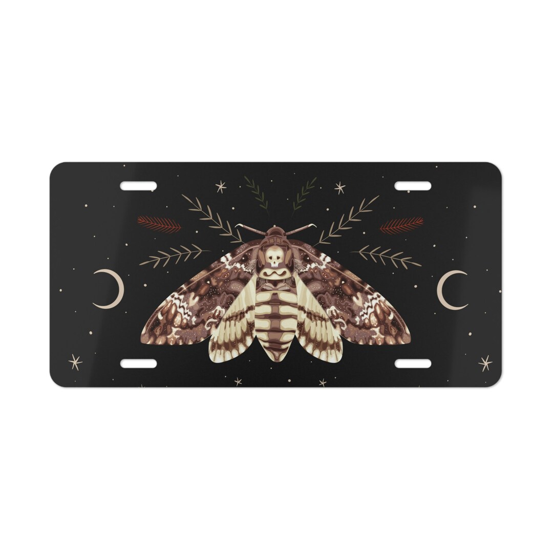 Butterfly Moth Car Tag, Moon Dark Academia License Plate, Gift for New ...