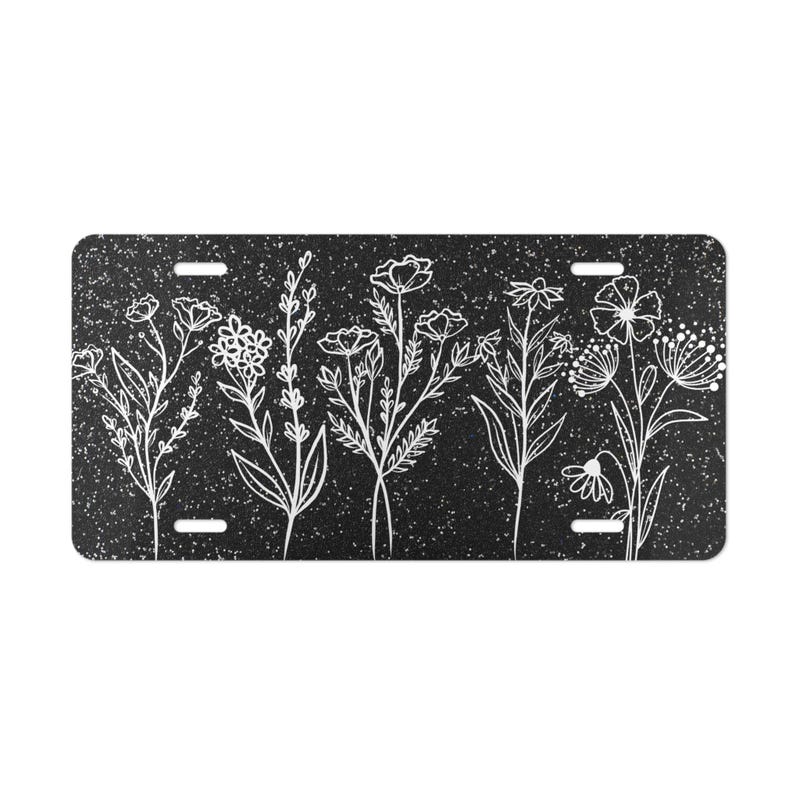 Floral License Plate - Etsy