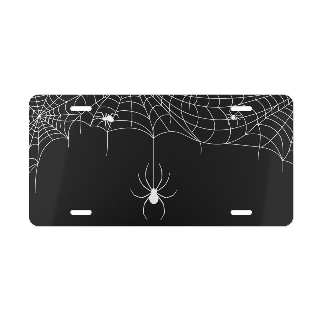 Spider Web License Plate: Aluminum Vanity Car Tag - Etsy
