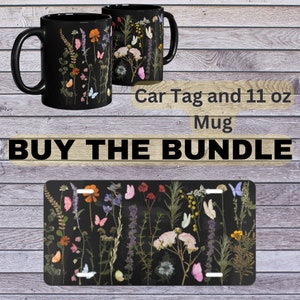 Pressed Flowers License Plate, Flowers Cottagecore Front Car Tag, Gift ...