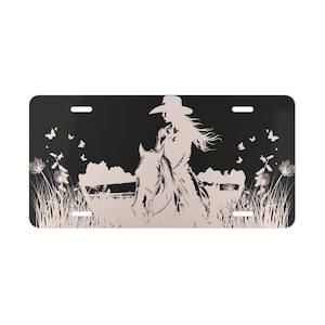 Cowgirl Horse License Plate: Vintage Rodeo Car Tag - Etsy