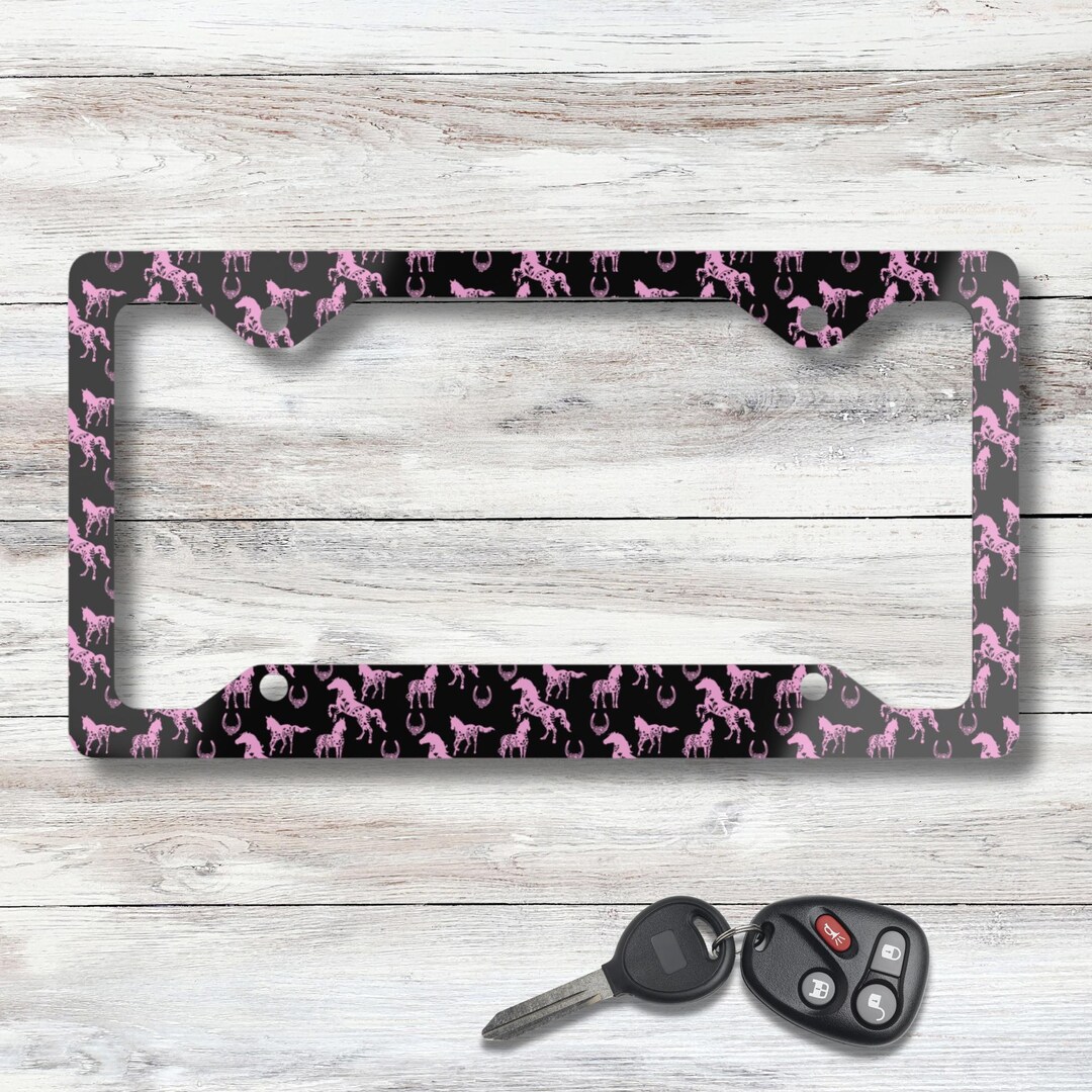 Horses License Plate Frame, Equestrian Car Accessory, Gifts for Horse ...