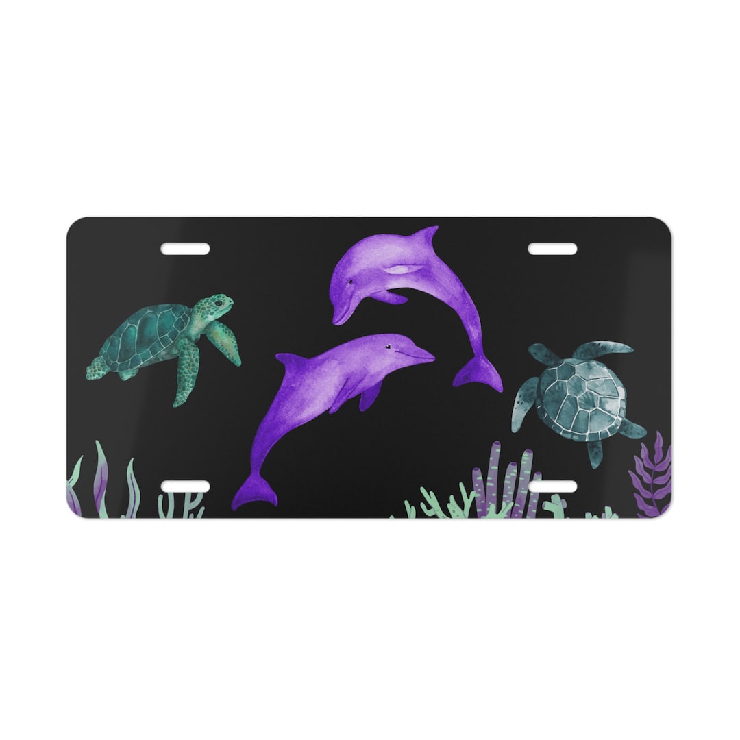 Underwater Life Vanity Car Tag | Sealife Whale and Sea Turtles License ...
