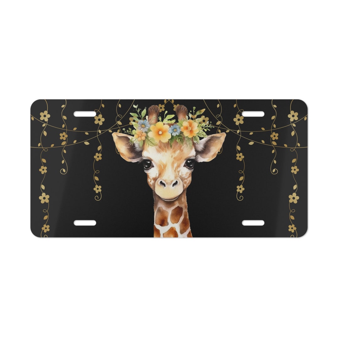 Cute Giraffe License Plate | Safari Animals Custom Car Tag | Cute Gift ...