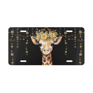 Cute Giraffe License Plate | Safari Animals Custom Car Tag | Cute Gift ...