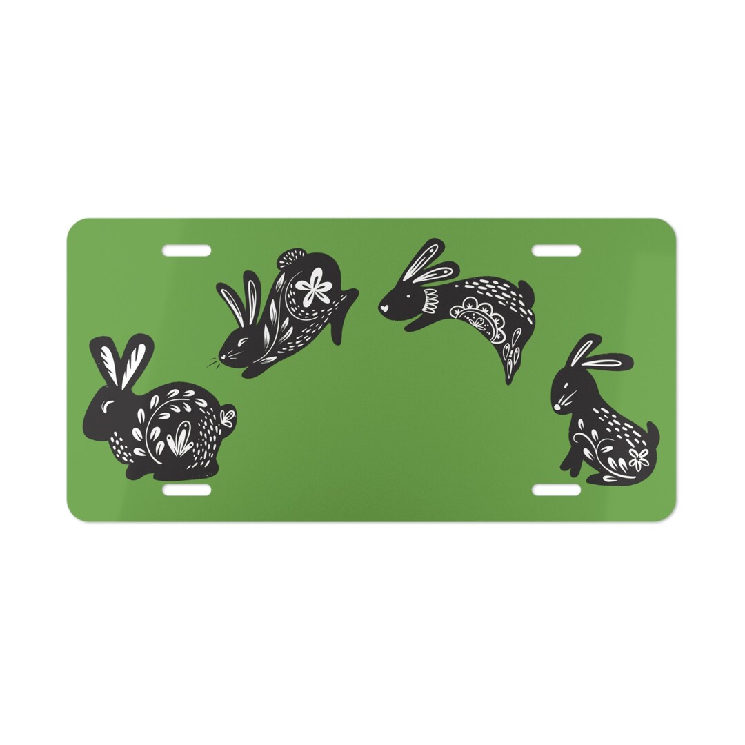 Hopping Bunny Car Tag | Rabbits License Plate | Gift for New Car, New ...