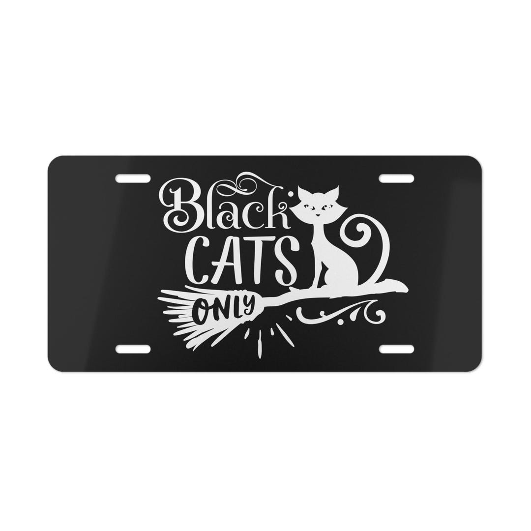 Funny Black Cat Vanity Plate, Humourous License Plate, Halloween Decor ...