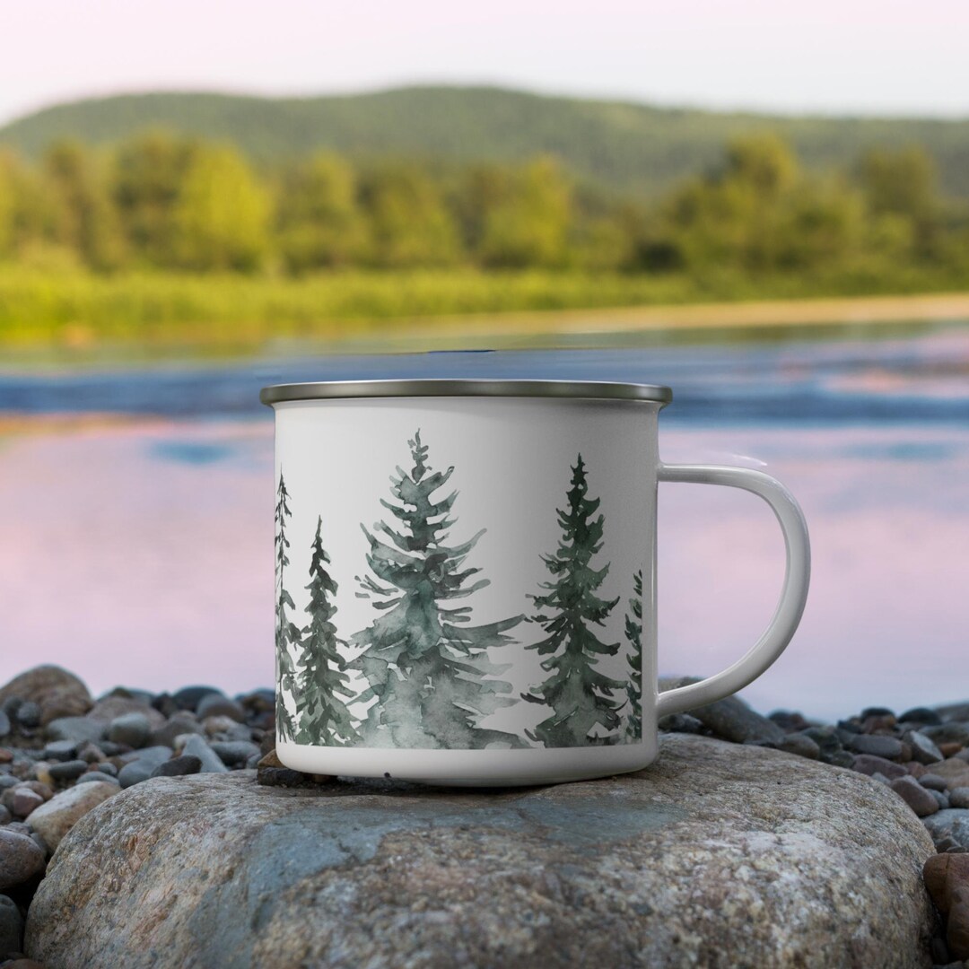 Watercolor Pines Camping Mug, Forest Coffee Cup - Etsy