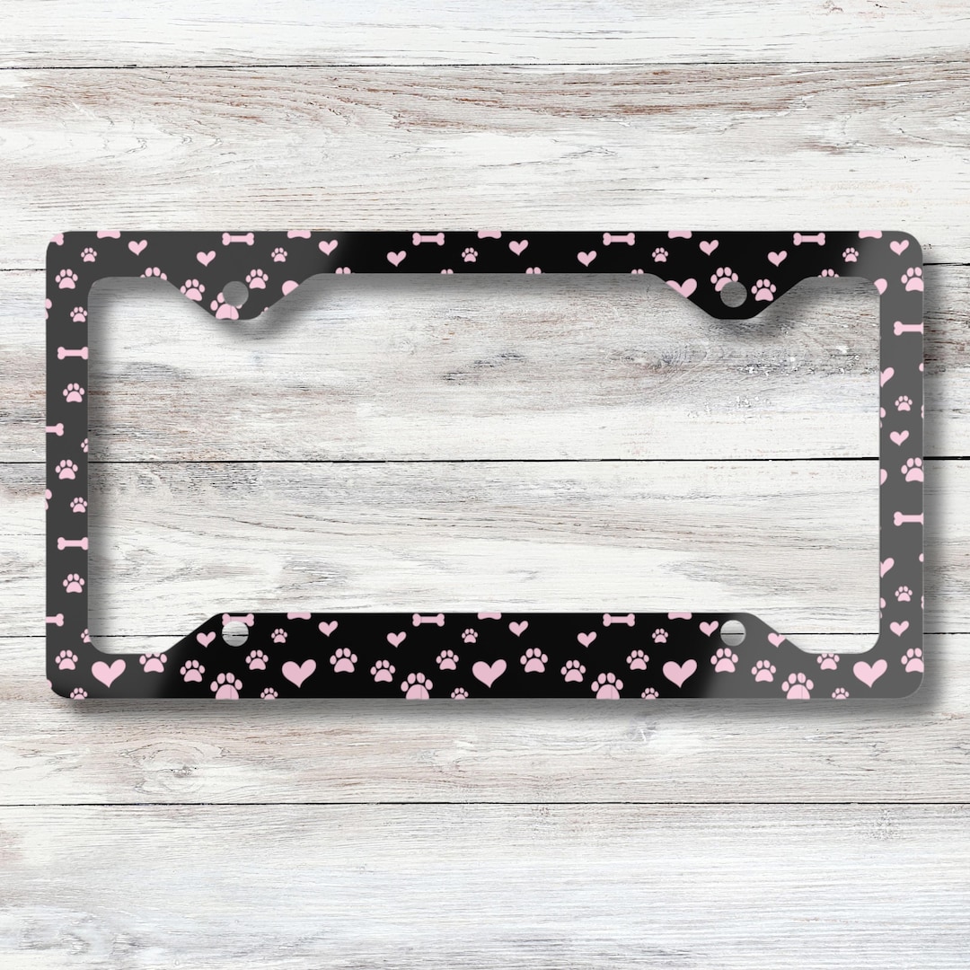 Dog Paw License Plate Frame: Pet Lover Car Decor - Etsy