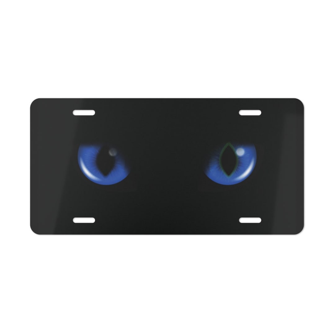 Black Cat Eyes Vanity License Plate - Aluminum Car Tag - Etsy