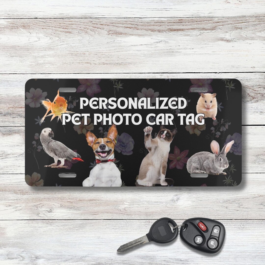 Custom Pet Photo Car Tag | Personalized Dog or Cat License Plate - Etsy
