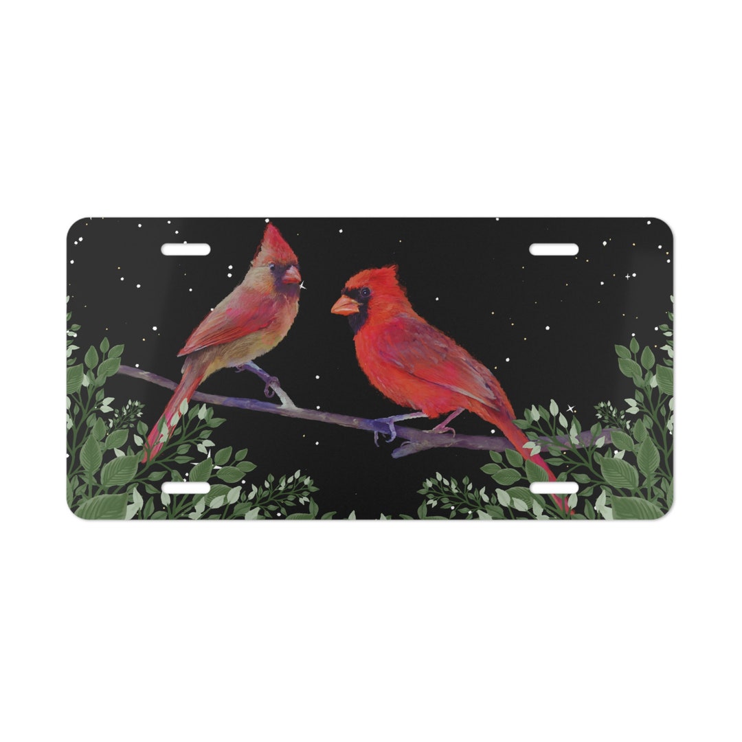 Red Cardinal License Plate: State Bird Vanity Car Tag - Etsy
