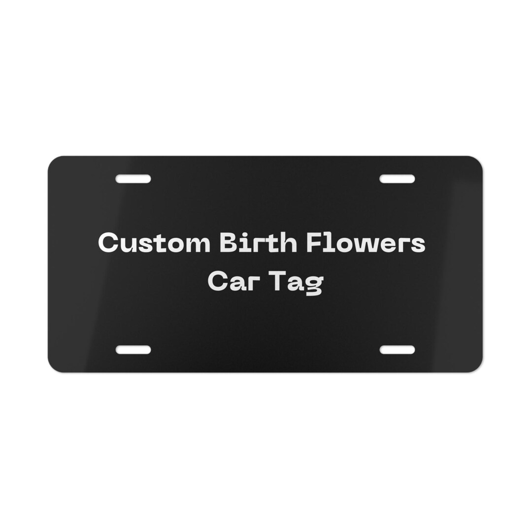 Birth Flowers Car Tag | Personalized Floral License Plate - Etsy