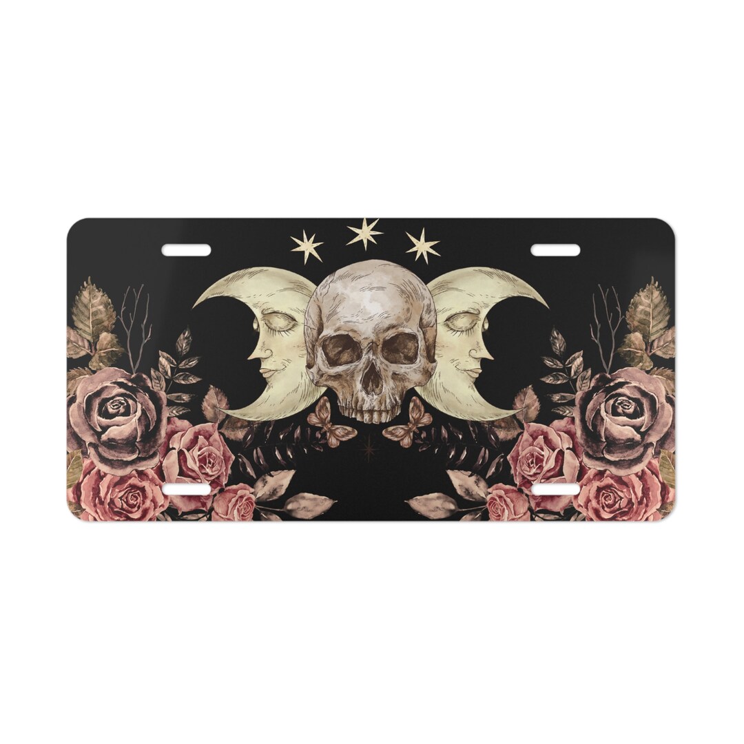 Mystic Moon Skull Car Tag: Goth License Plate - Etsy