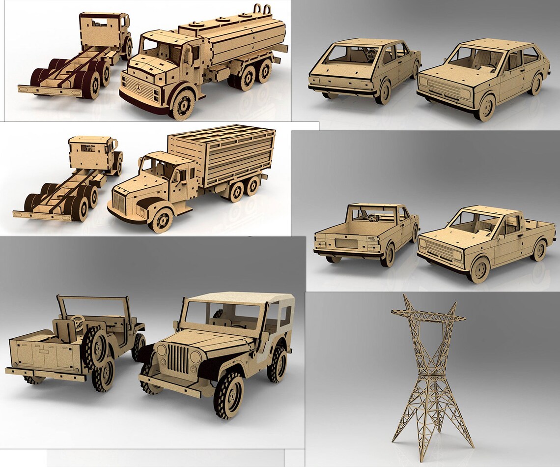 55 Pieces 3D Puzzle CNC Vector Plans Dxf for Laser Cutting | Etsy