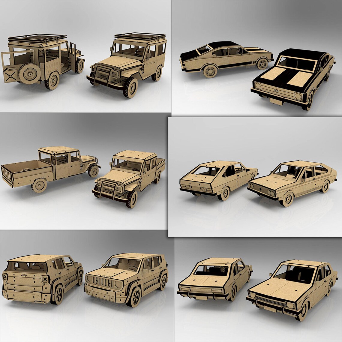 55 Pieces 3D Puzzle CNC Vector Plans Dxf for Laser Cutting | Etsy