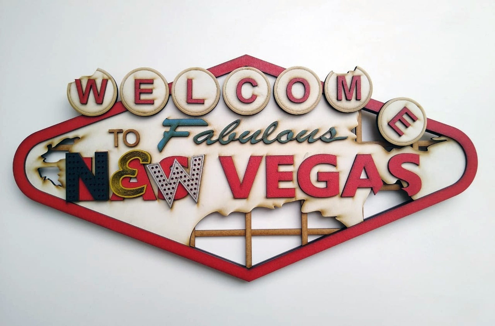 Fallout New Vegas Sign Multilayer MDF Wall Art Hanging | Etsy