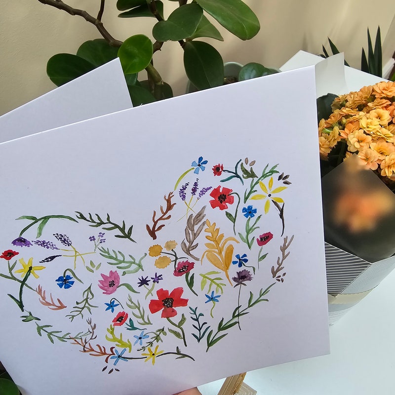 Hand Painted Card - Etsy