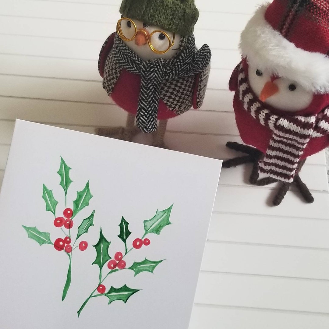 Hand Painted Watercolour Christmas Cards, Personalised Cards, Unique ...