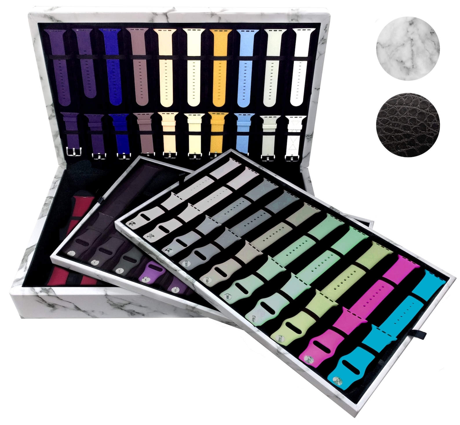 Luxury Storage Case for Apple Watch Bands multi-tray, Marble ...