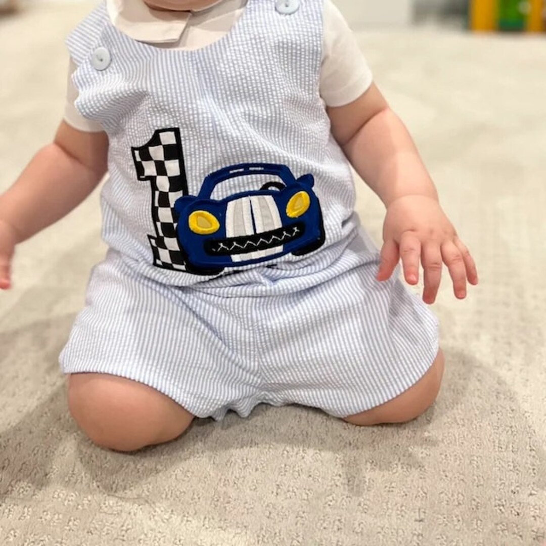 Boy Race Car Birthday Outfit Birthday Racing Party, Race Car Romper ...
