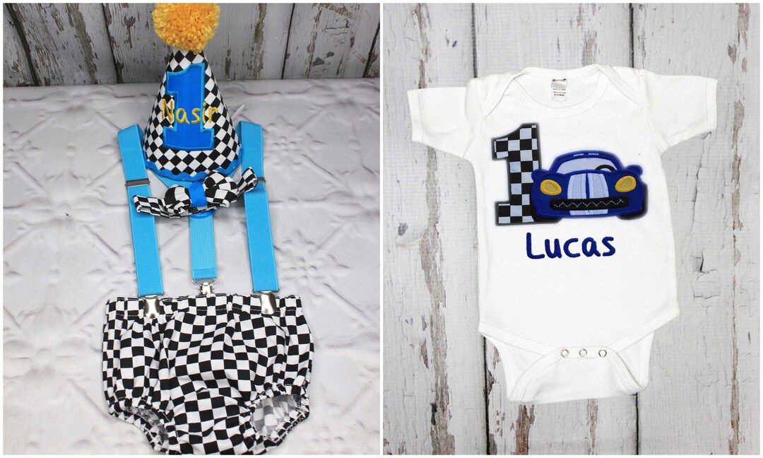 Baby Boy Race Car Cake Smash, Blue Car First Birthday Outfit, 1st,2nd ...