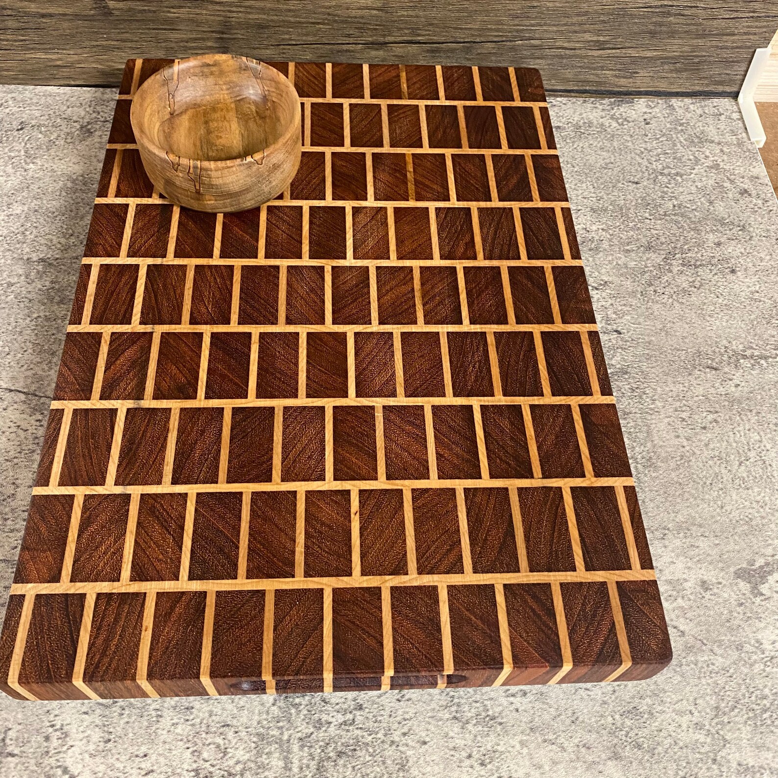 Handmade End Grain Brick Pattern Cutting Board - Etsy