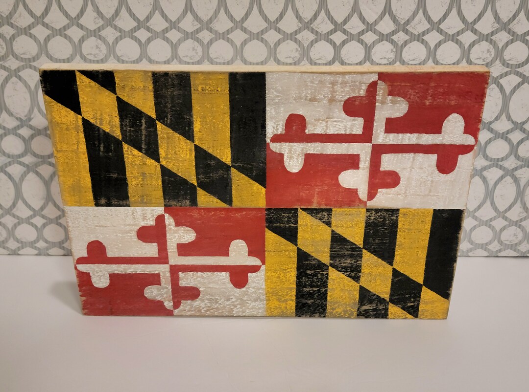 Rustic Maryland Flag Sign - Etsy