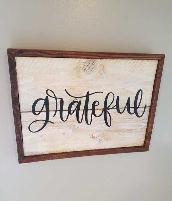 Framed Distressed Grateful Sign - Etsy