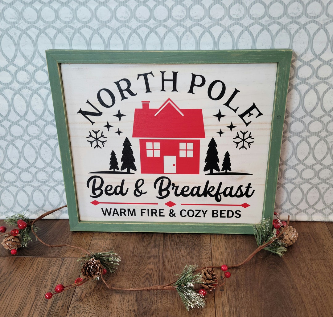 Rustic North Pole Bed and Breakfast Sign - Etsy