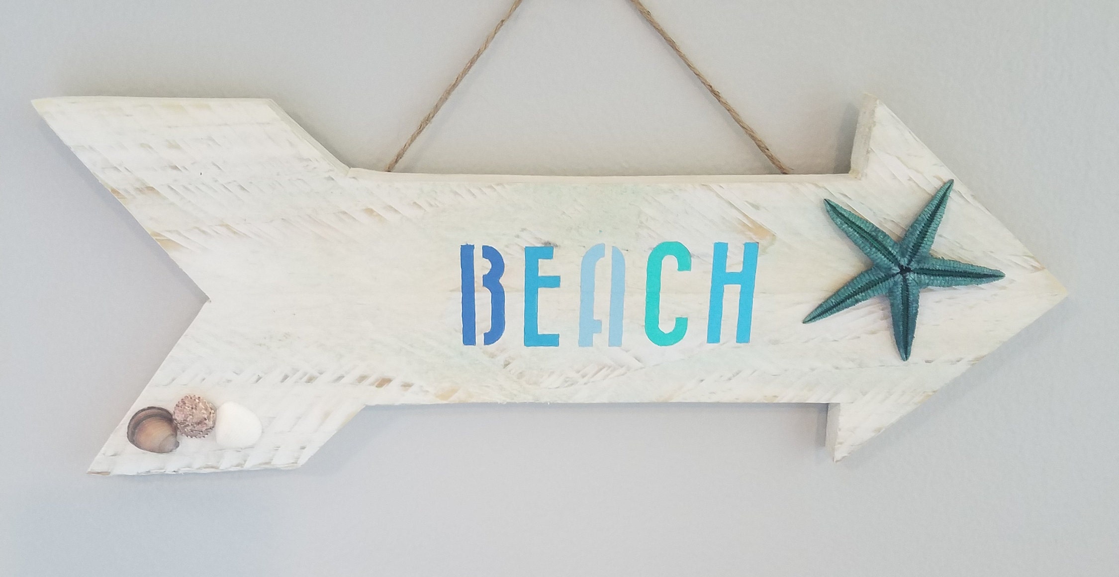 Distressed Beach Arrow Sign - Etsy