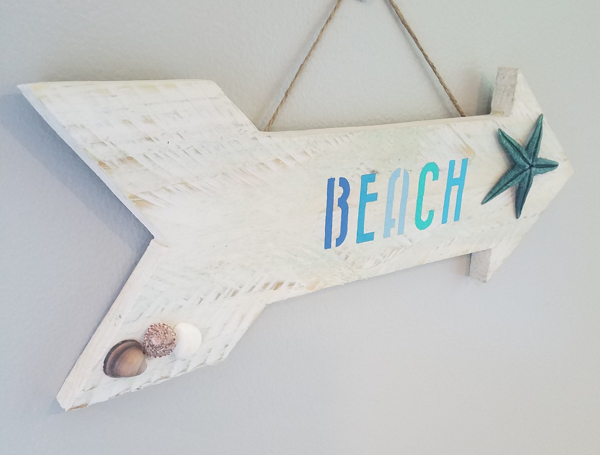 Distressed Beach Arrow Sign - Etsy