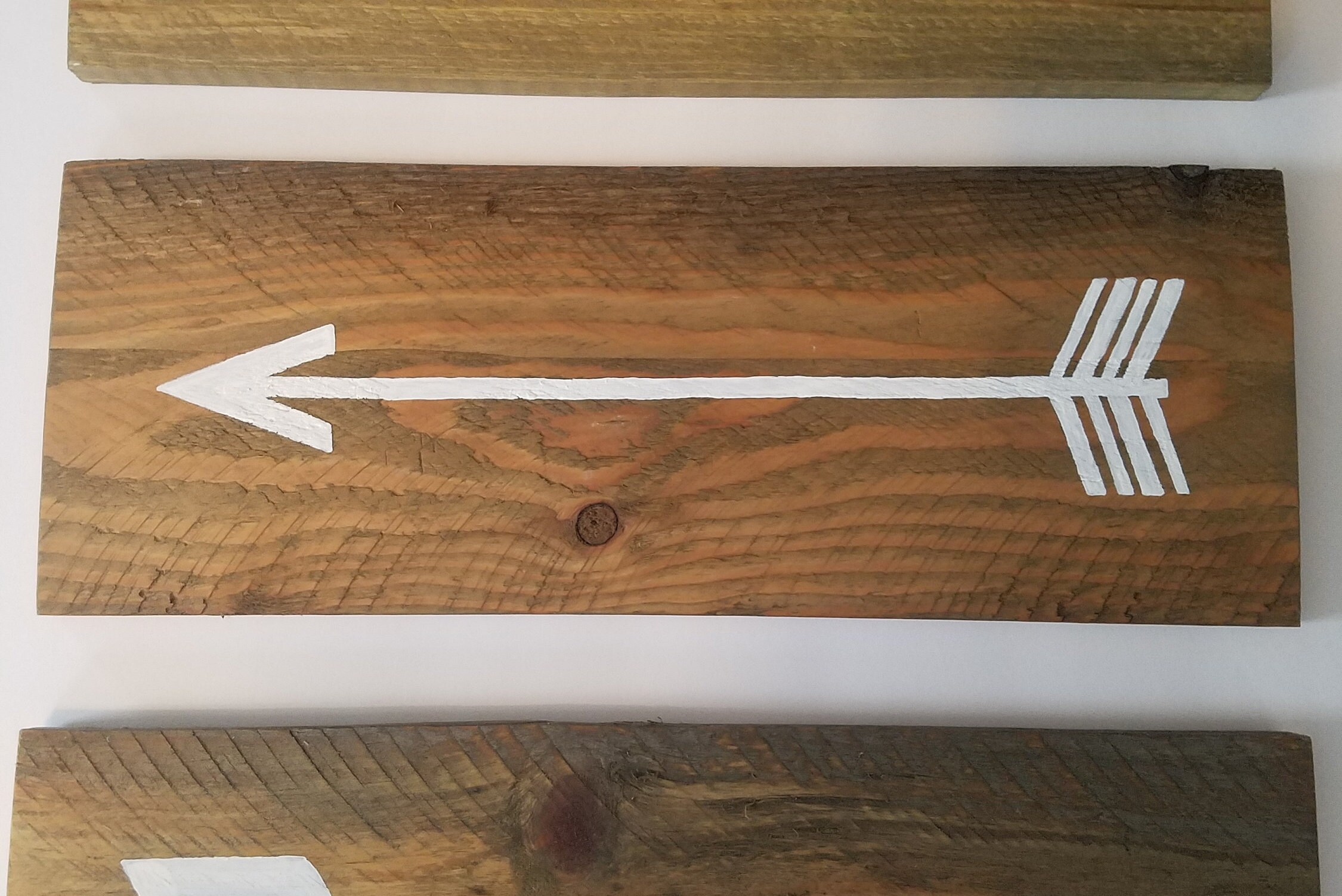 Set of 3 Rustic Arrow Signs - Etsy