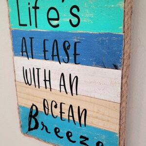 Rustic Life's at Ease With an Ocean Breeze Sign - Etsy