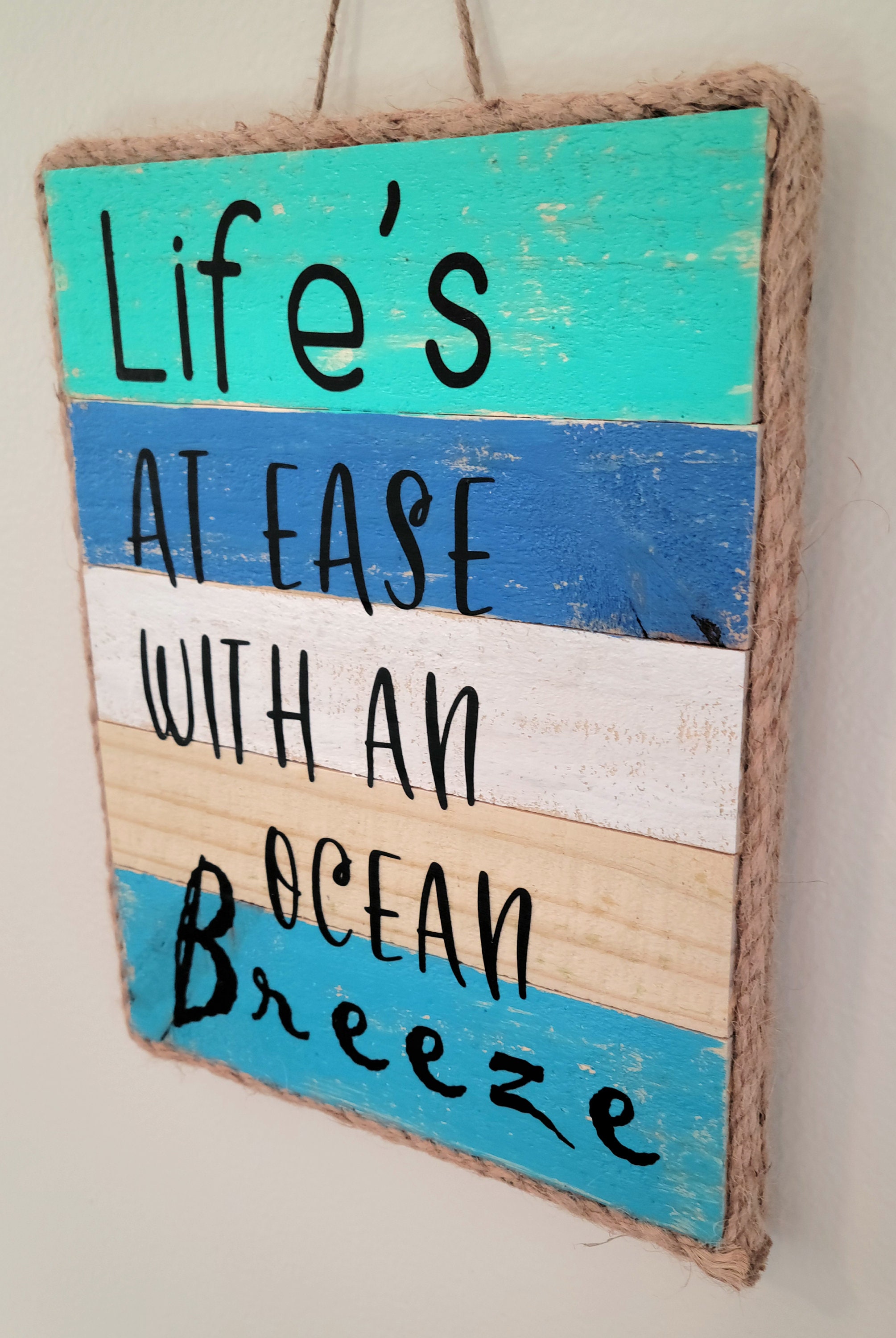 Rustic Life's at Ease With an Ocean Breeze Sign - Etsy