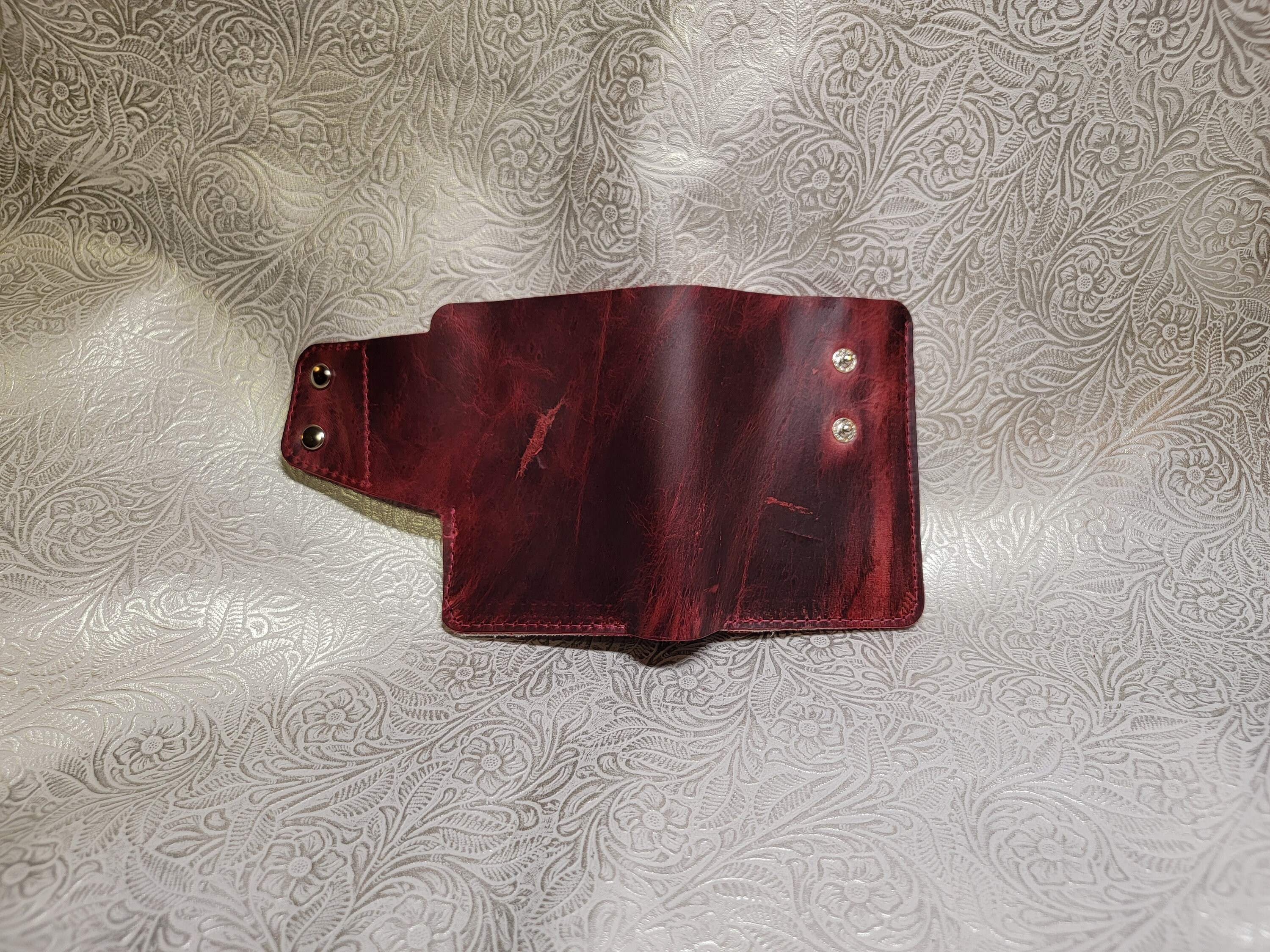 Bifold Button Bill Fold Wallet, Volcano Red - Etsy