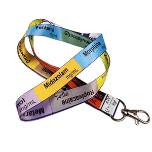 2 Pack Anaesthetic Lanyards Medical Drug Labels Critical Care - Etsy