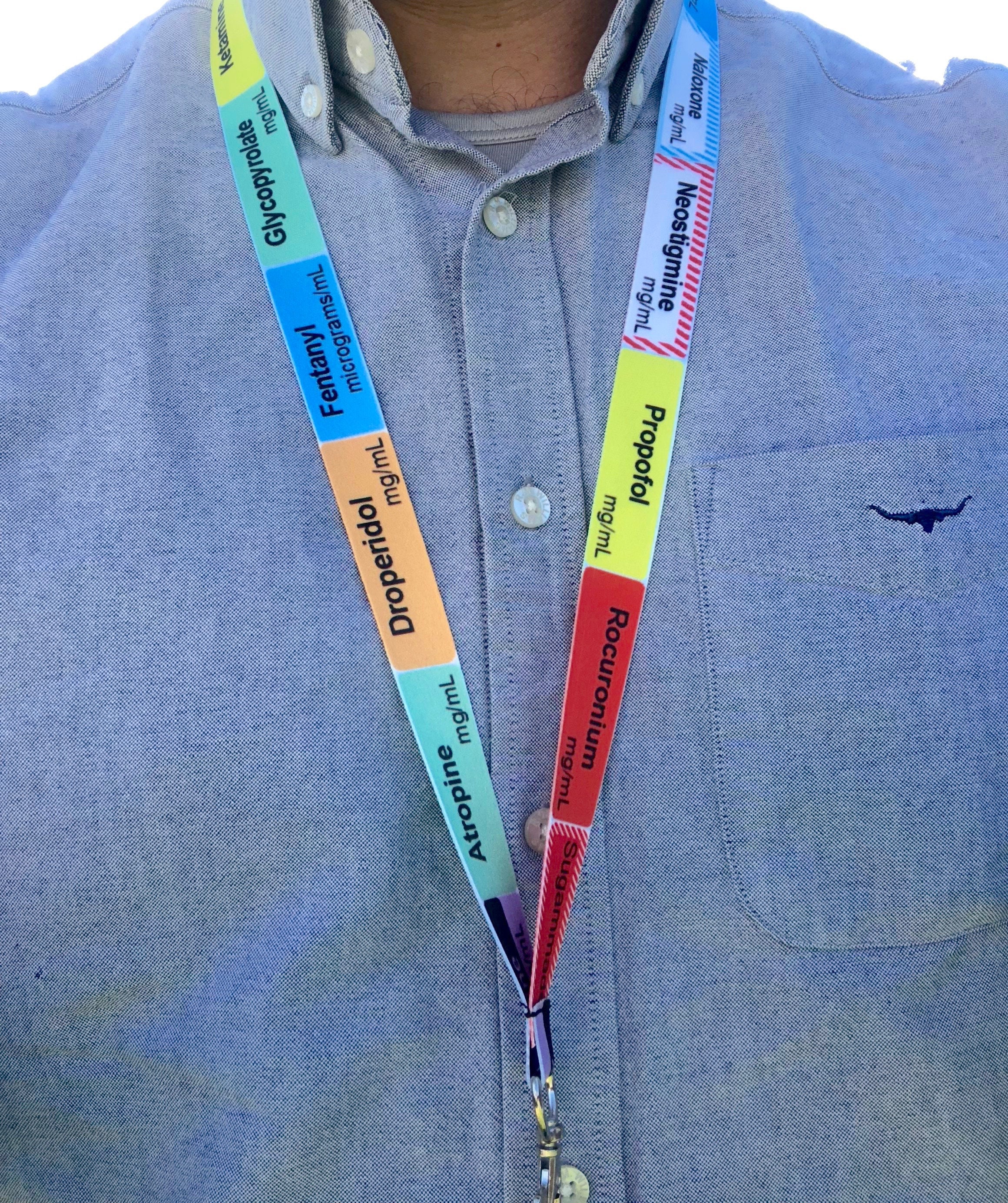 5 Pack Anaesthetic Lanyards Medical Drug Labels Critical Care - Etsy ...