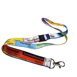 10 Pack Anaesthetic Lanyards Medical Drug Labels Critical Care - Etsy