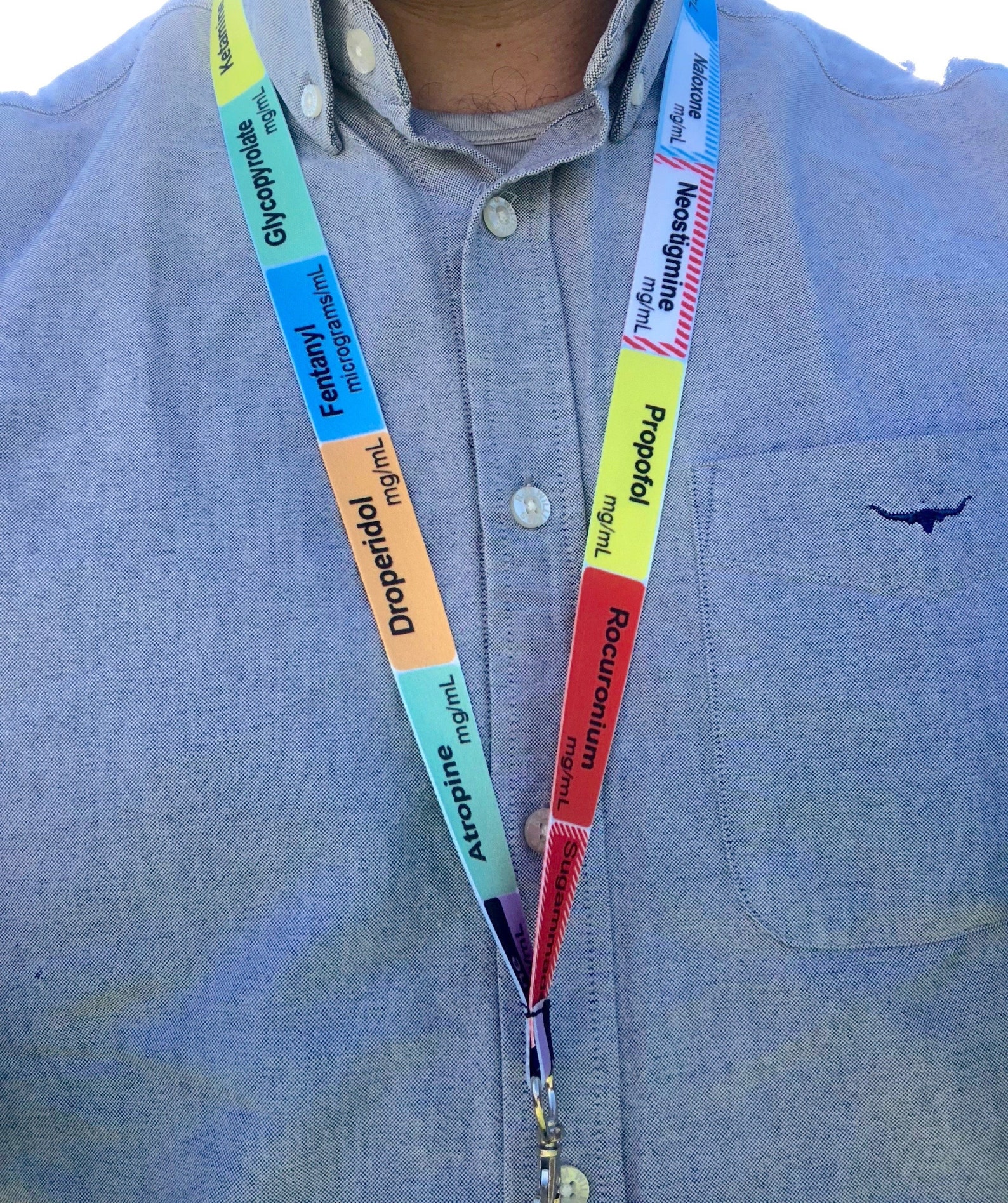 10 Pack Anaesthetic Lanyards Medical Drug Labels Critical Care - Etsy