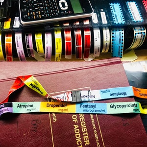 5 Pack Anaesthetic Lanyards Medical Drug Labels Critical Care - Etsy ...