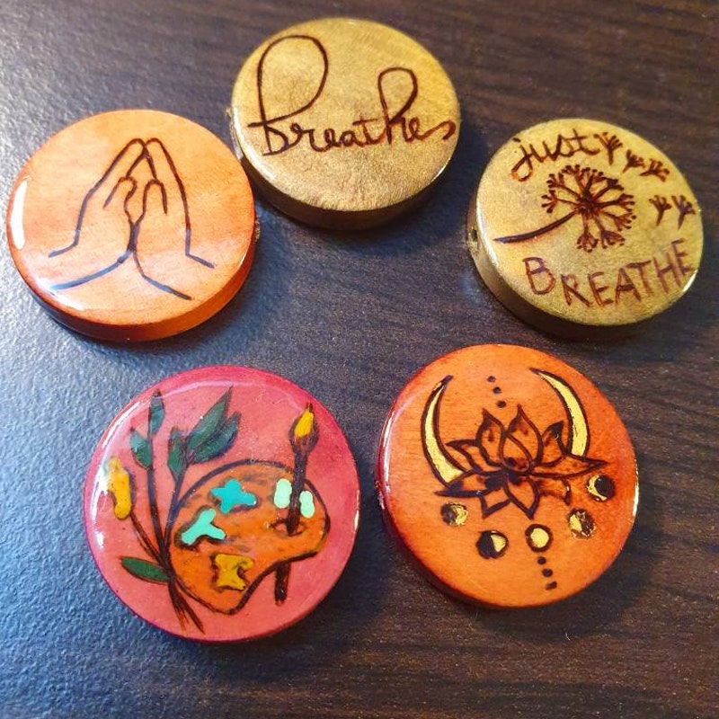 Painted Wood Beads - Etsy