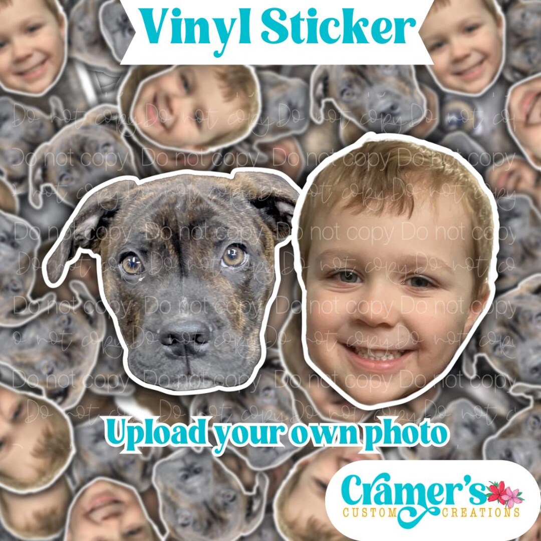Face Photo Sticker - Waterproof Sticker - Photo Sticker - Laminated ...